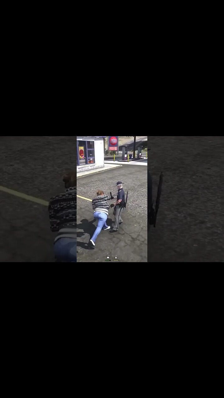 GTA 5 RP NPC Woman Attacks Police! #shorts