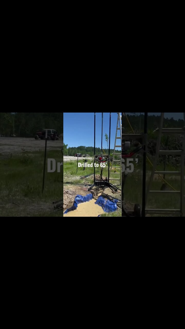 DIY well drilling rig drills 65’