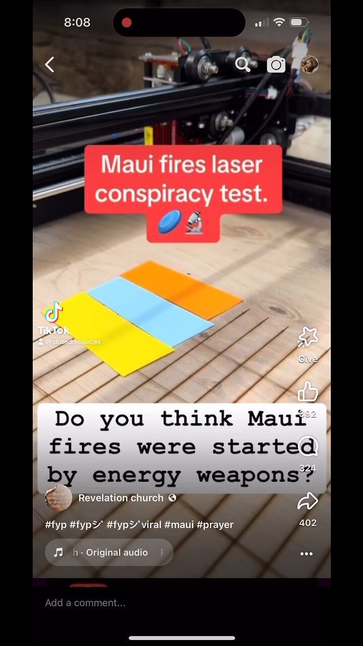 Maui fires laser conspiracy test - blue test