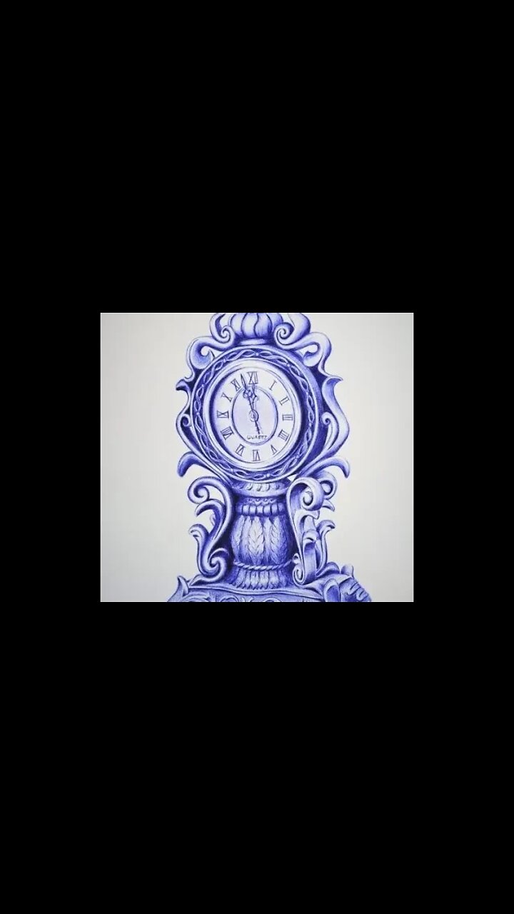 Ballpoint Drawing Tips: Podcast of a Baroque Mantle Clock