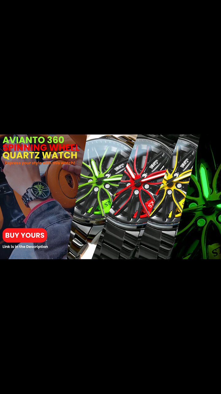 Avianto 360 - Spinning Wheel Quartz Watch| Red Green Yellow| Express ...