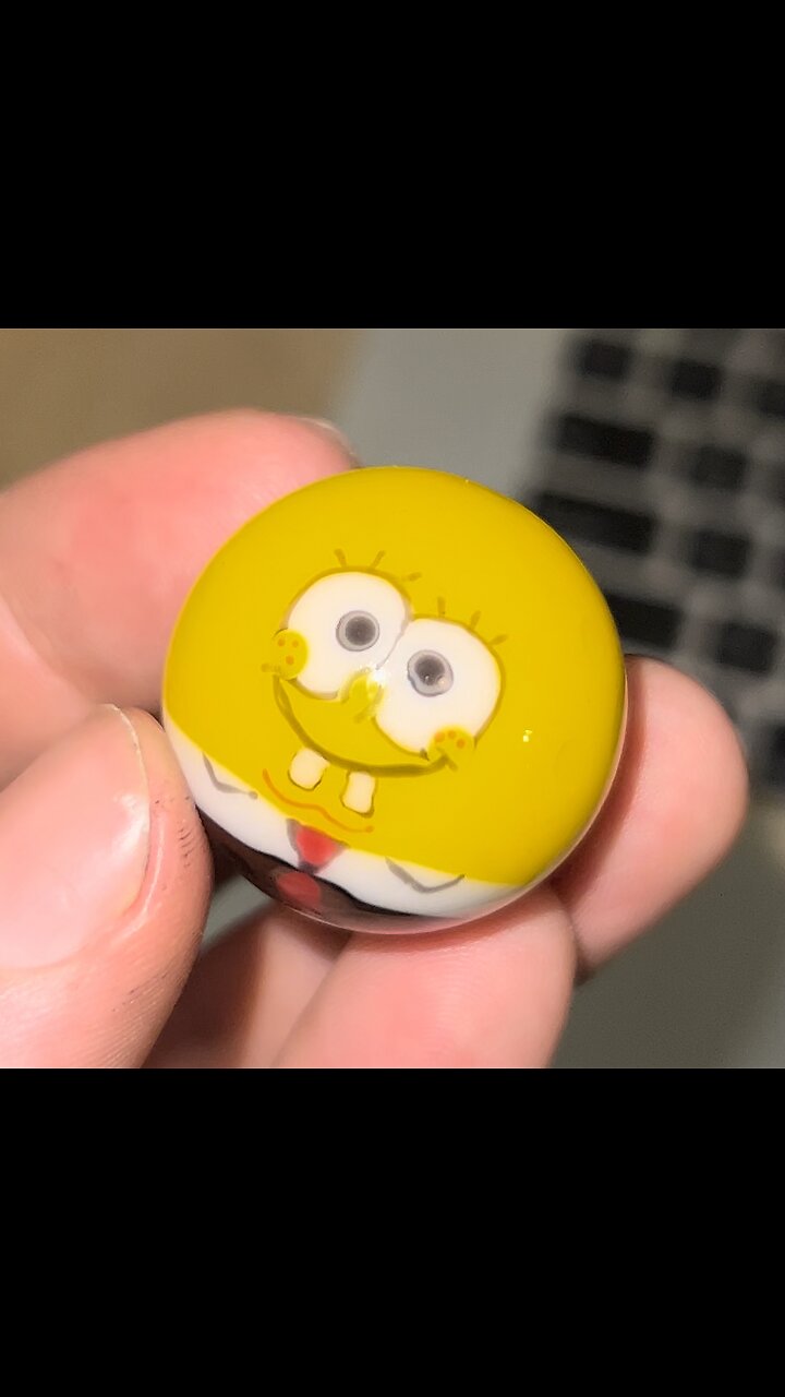 Spongebob hand made glass marble