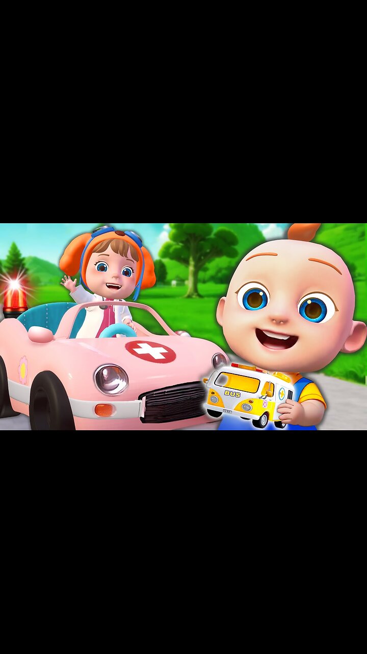 Wheels On The Bus With The Cute Ambulance Car - Funny Song | Nursery ...