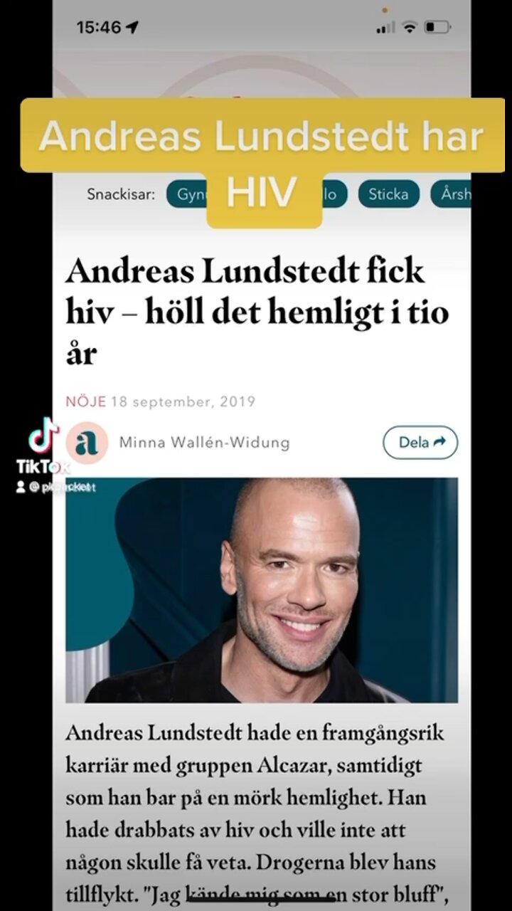 Andreas Lundstedt har HIV- Roboadolf