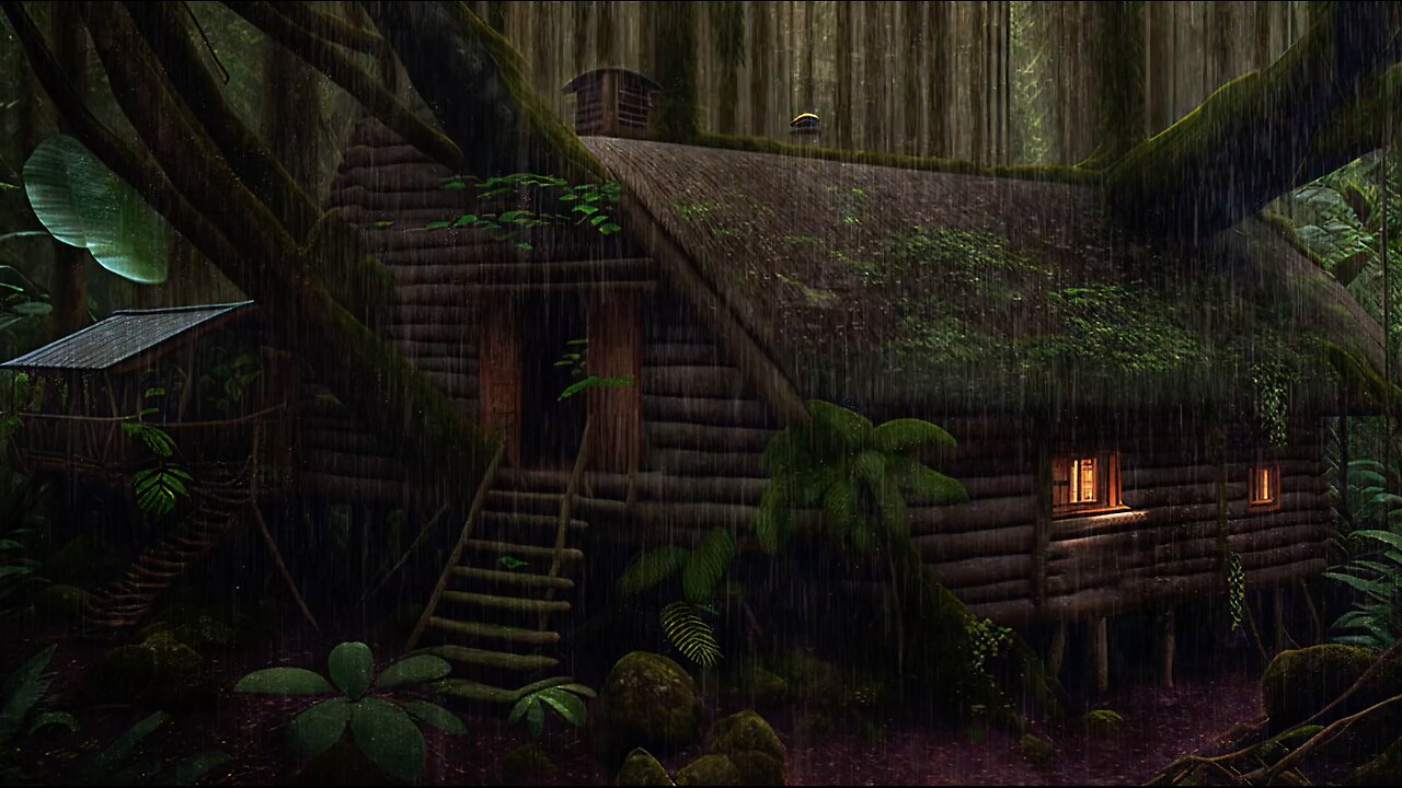 HEAVY RAIN at Night for Sleeping, Relax, Study, insomnia, Reduce Stress ...