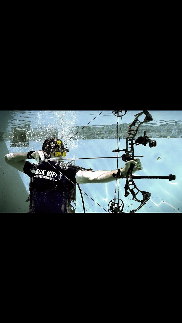 Compound Bow Fired Underwater Slowmo Archery #shorts