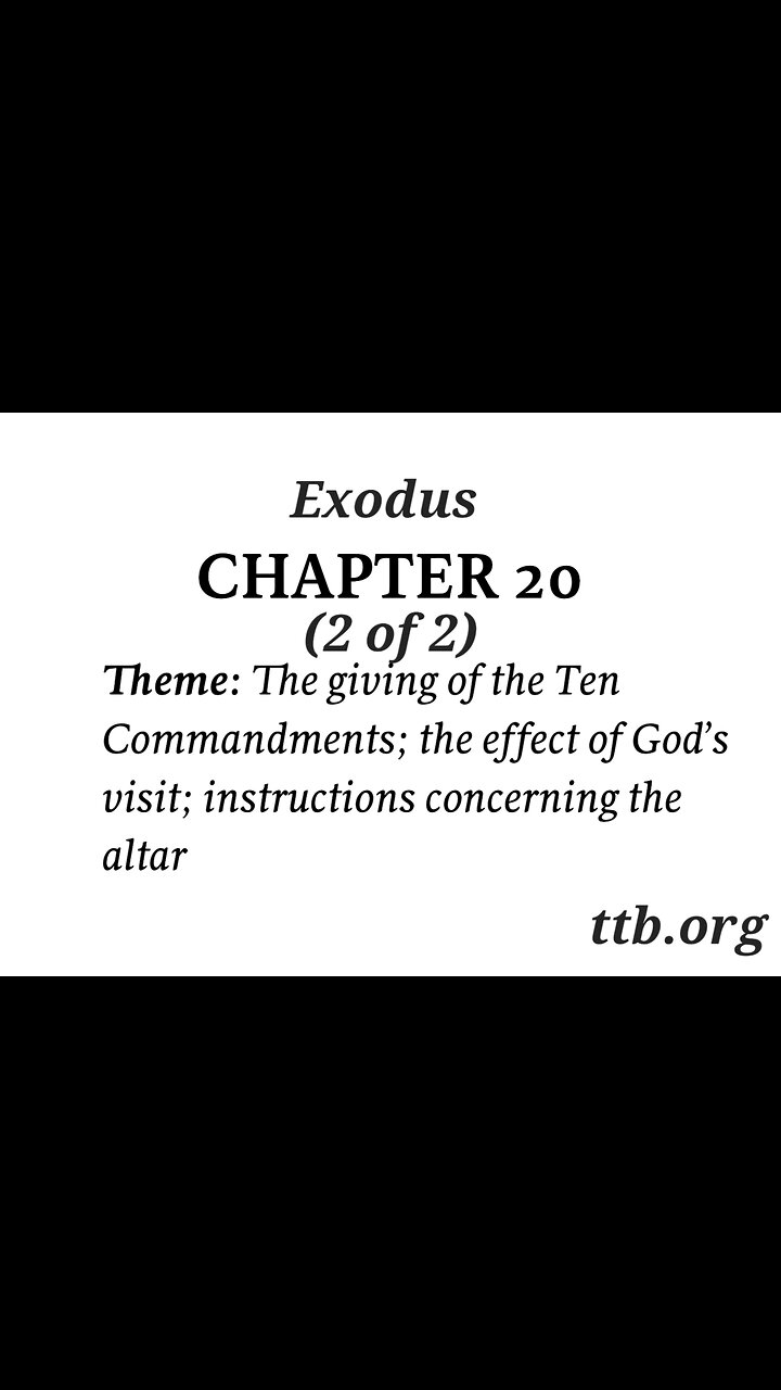 Exodus Chapter 20 (Bible Study) (2 of 2)