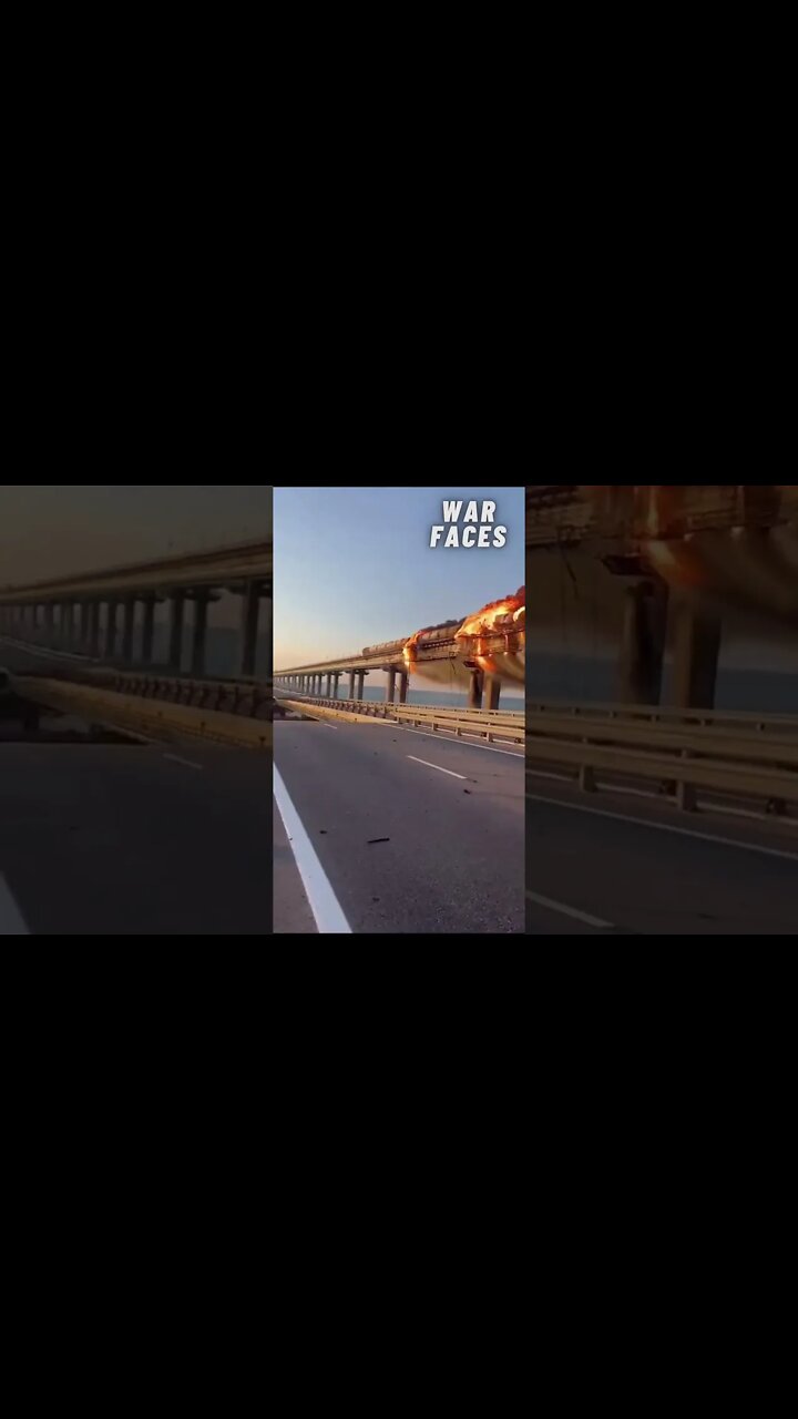 Closer look at the collapsed road span of the Crimean bridge 🔥