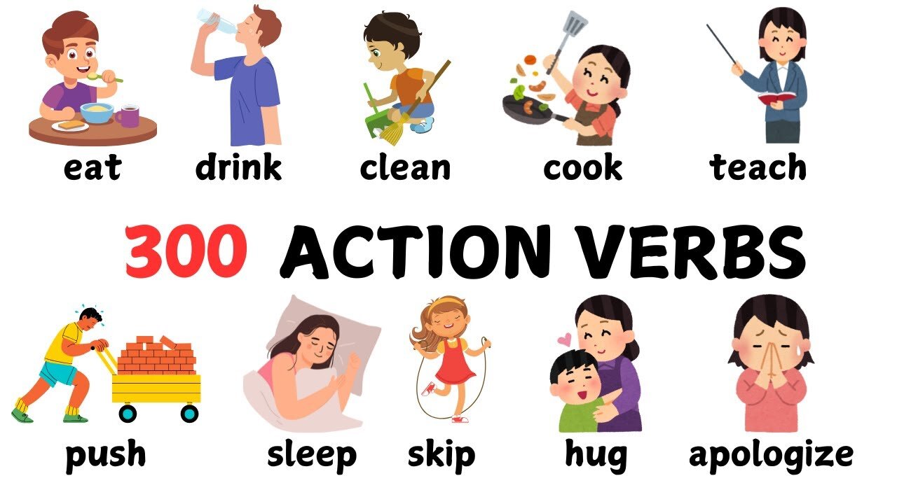 300 action verbs in English / action verbs for beginners