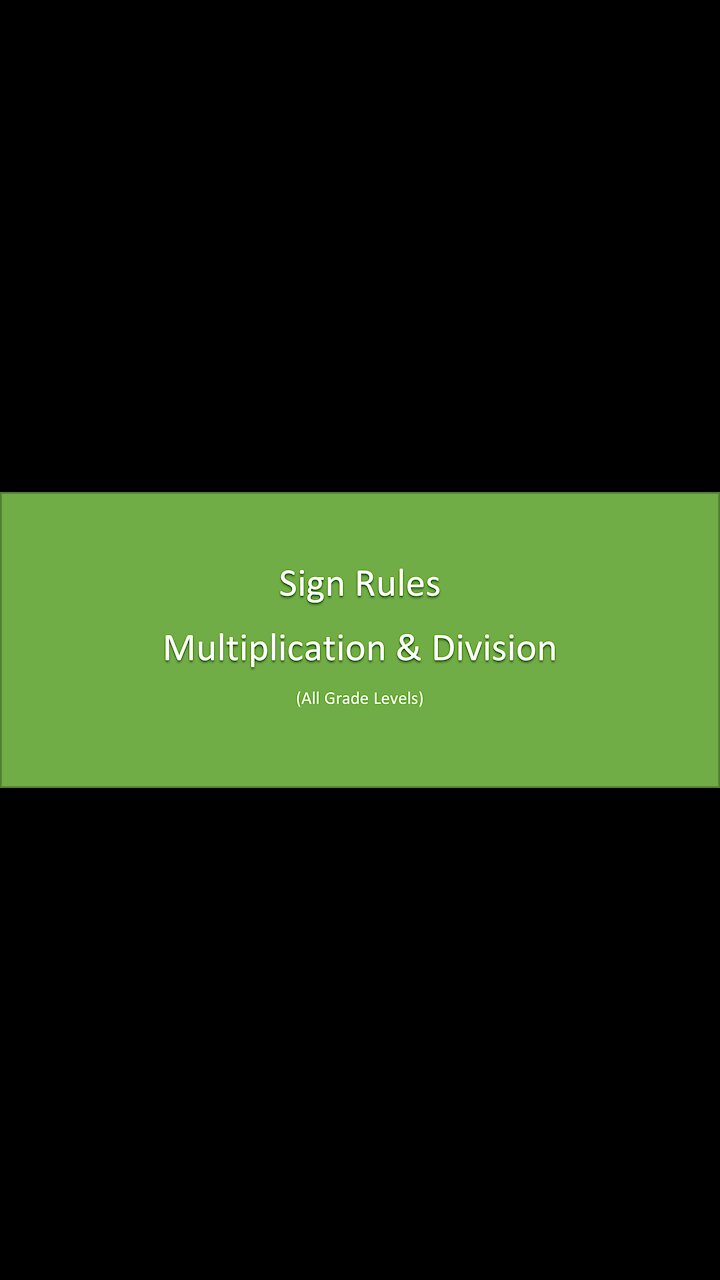 Math-Sign Rules: Multiplication & Division