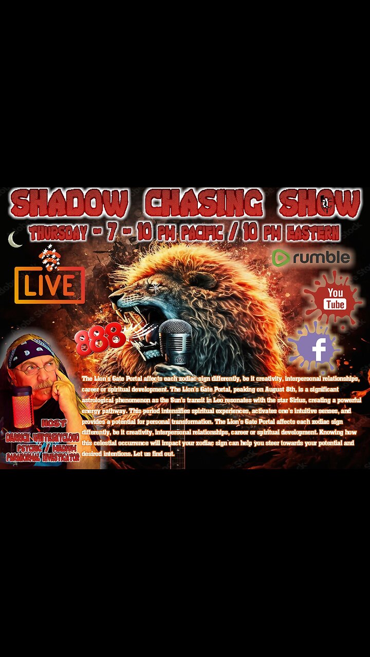 Shadow Chasing Show Lions Gate Portal 8 8 8 2024 With Derrick