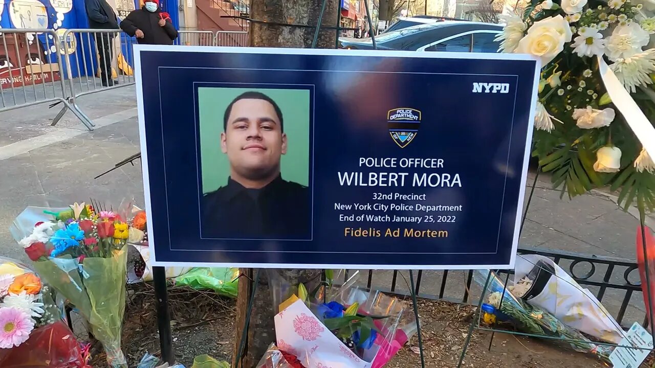 32nd Precinct NYPD Memorial, Officers Jason Rivera, Wilbert Mora ...