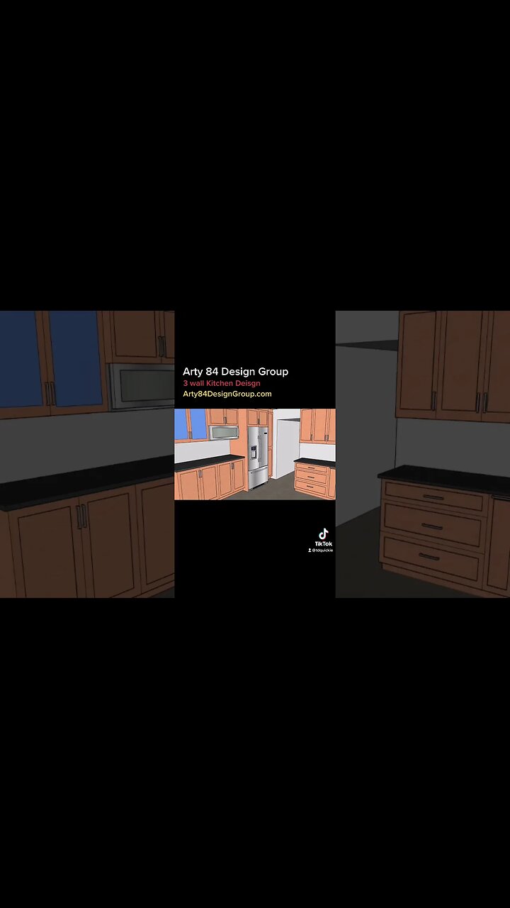 3 Wall Kitchen Design - Arty 84 Design Group #kitchen #design #3dmodel