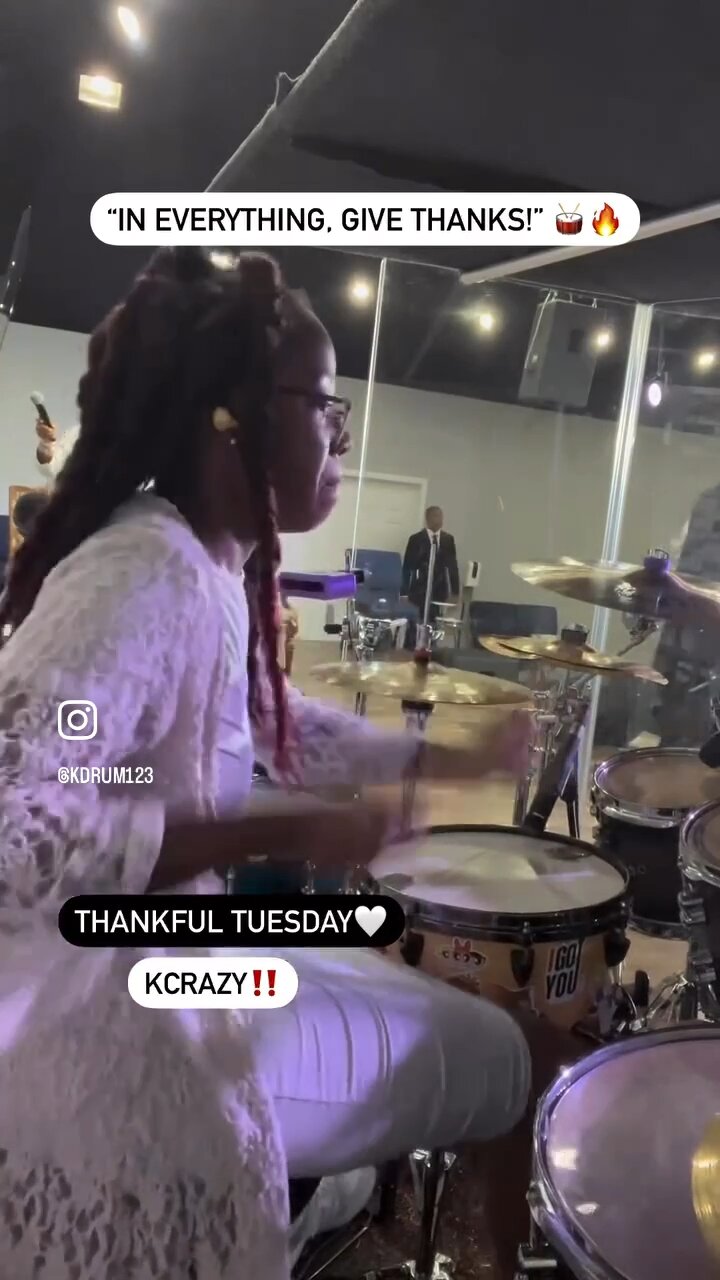 Kristian KJ Parker on drums 🔥🥁🔥🎵 #playitgirl #praisebreak #majorscaletv