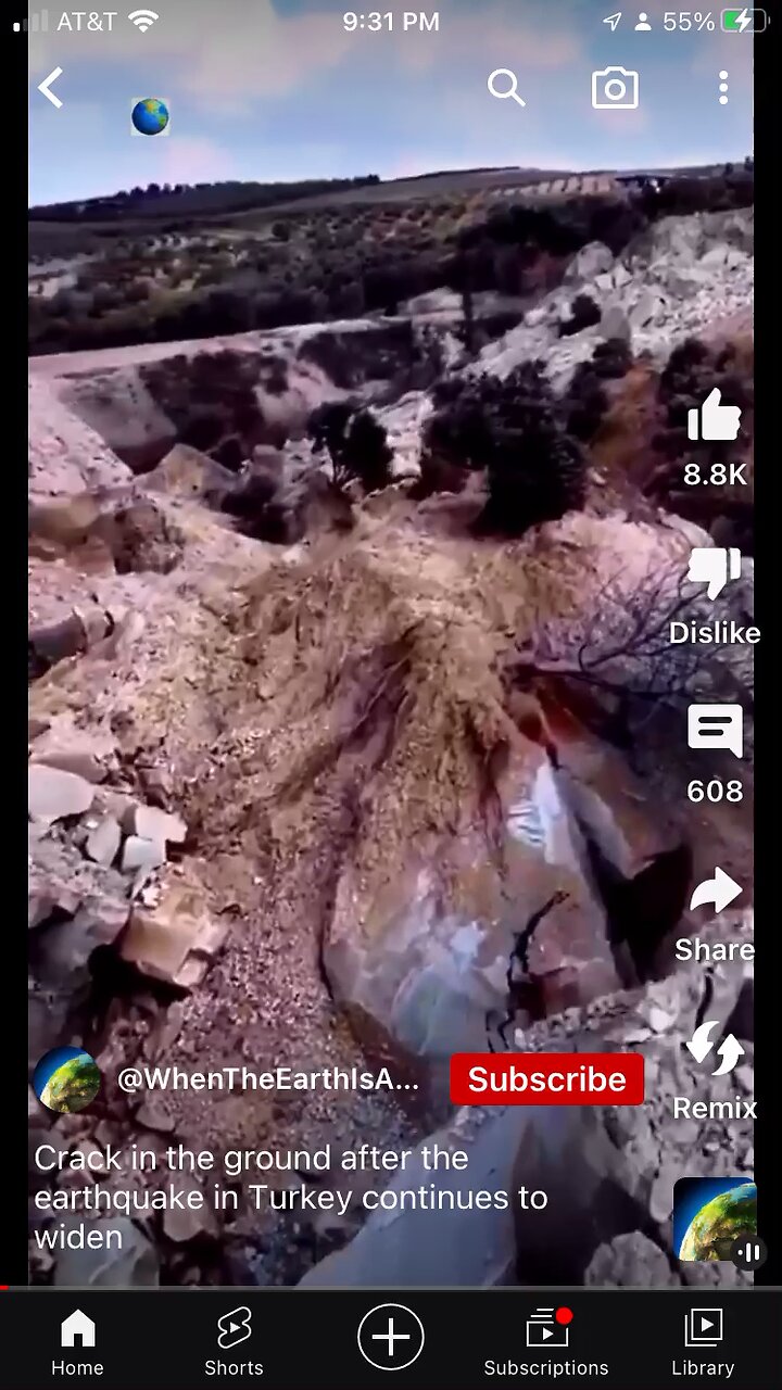 Huge crack in earth from Turkey earthquake