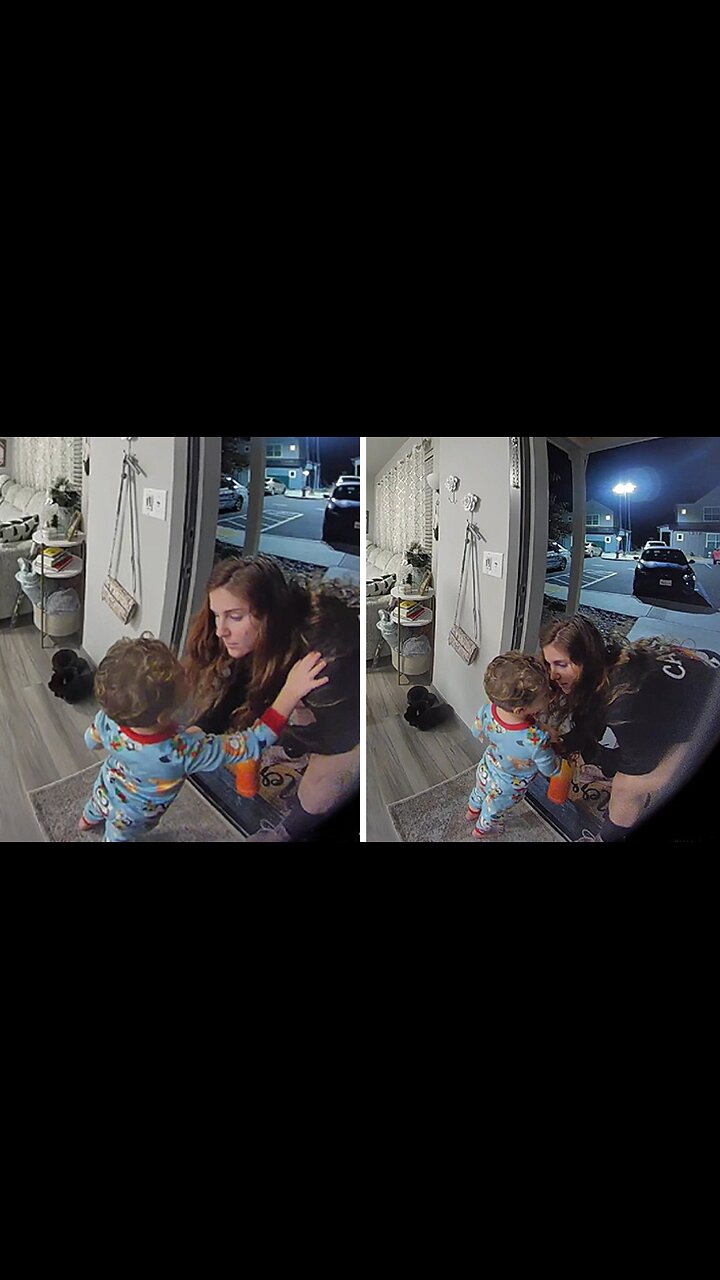 Cute toddler asks mom adorably to promise she'll come back