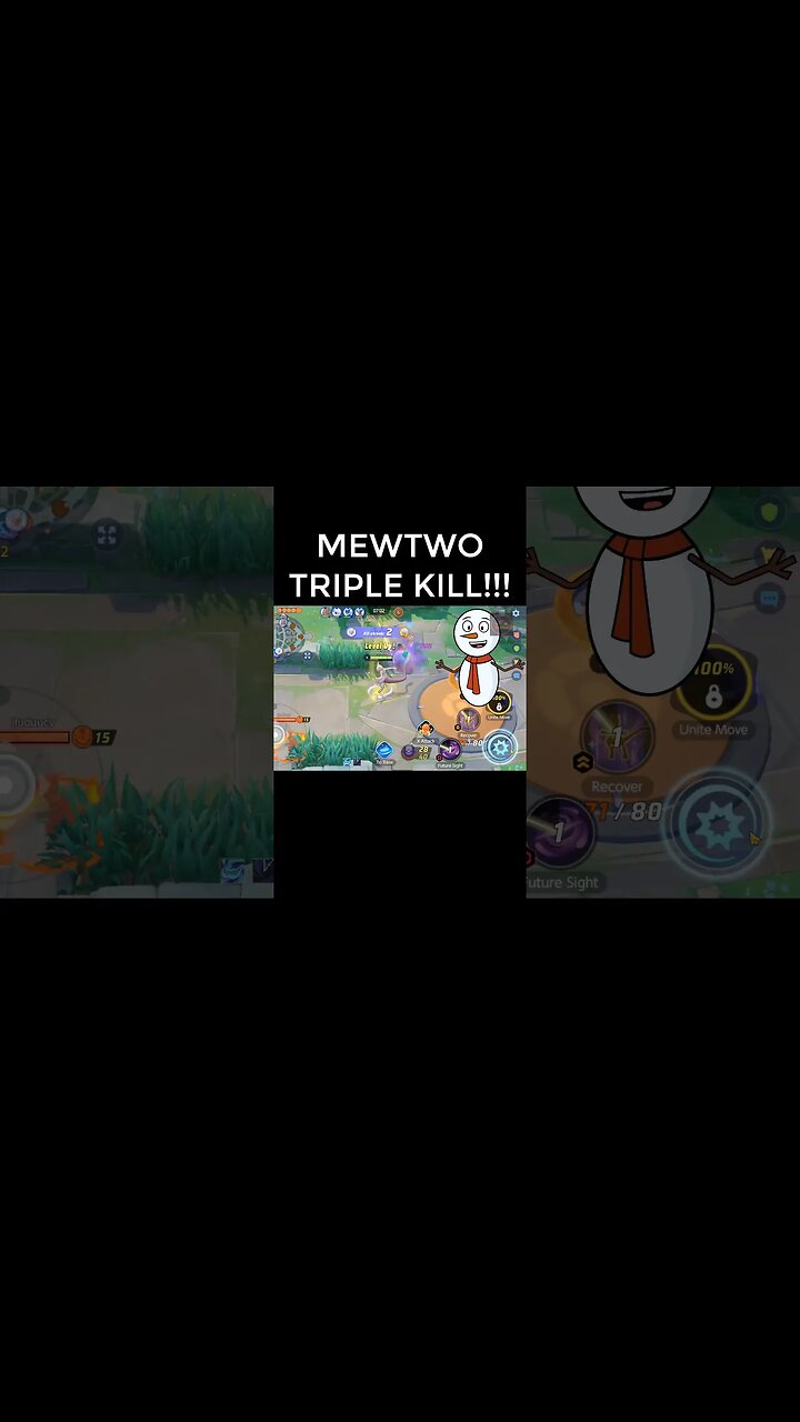 MEWTWO TRIPLE KILL 😎😎POKÉMON UNITE #shorts