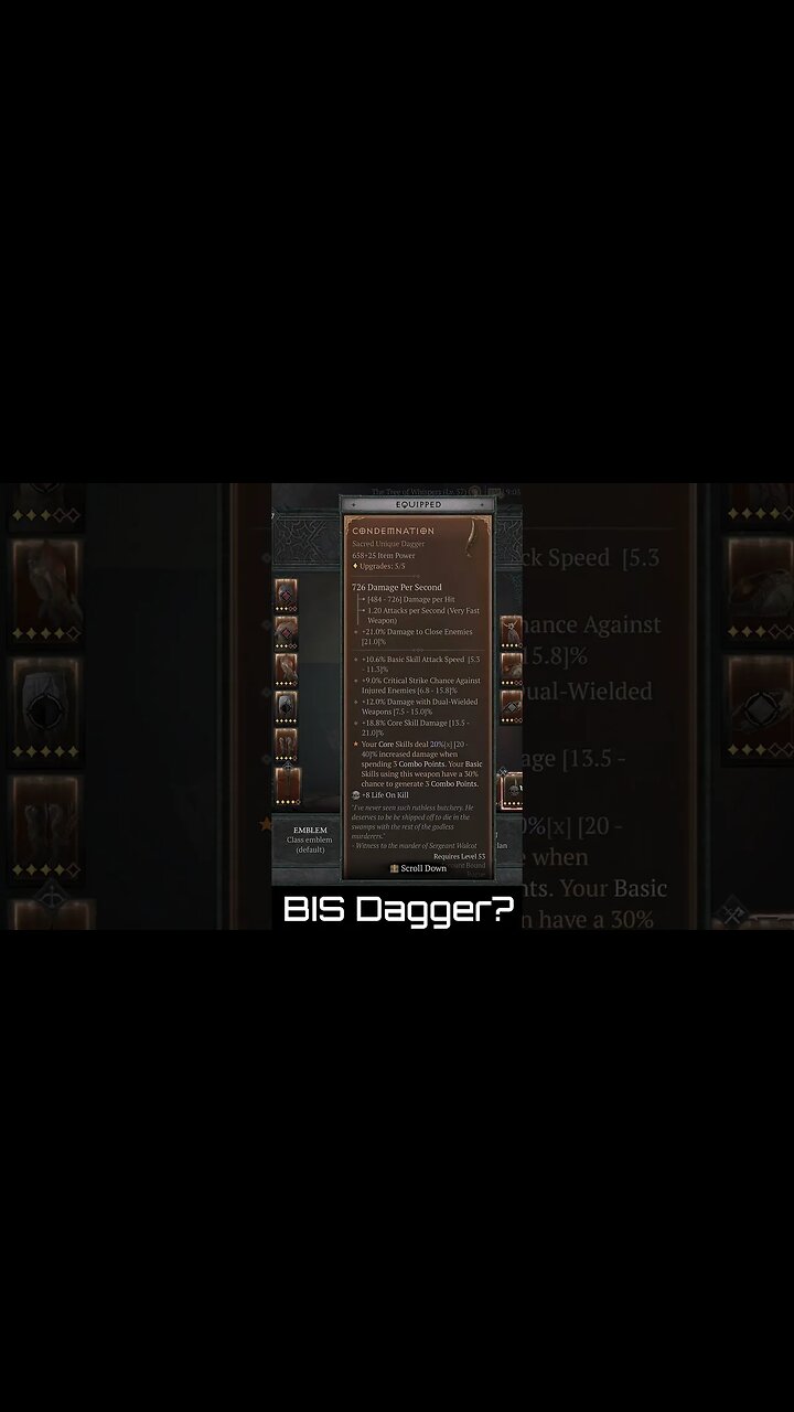 Diablo 4 Insane Unique Dagger