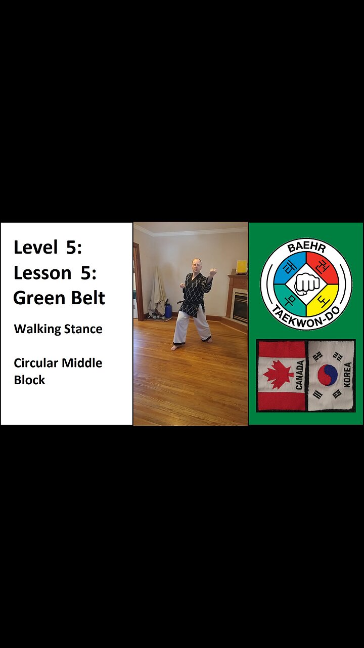 Baehr Taekwondo: 05-05: Green Belt: Walking Stance - Circular Middle Block