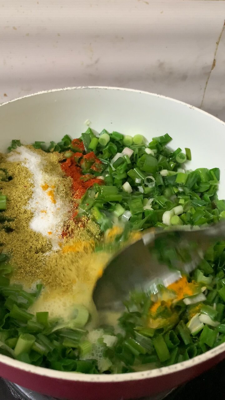 Spring onion egg short recipe