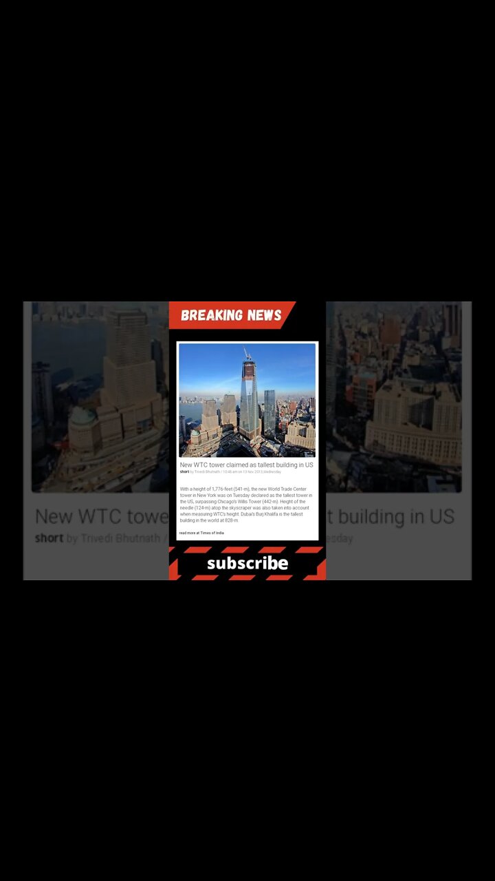 New WTC tower claimed as tallest building in US #shorts #newshorts