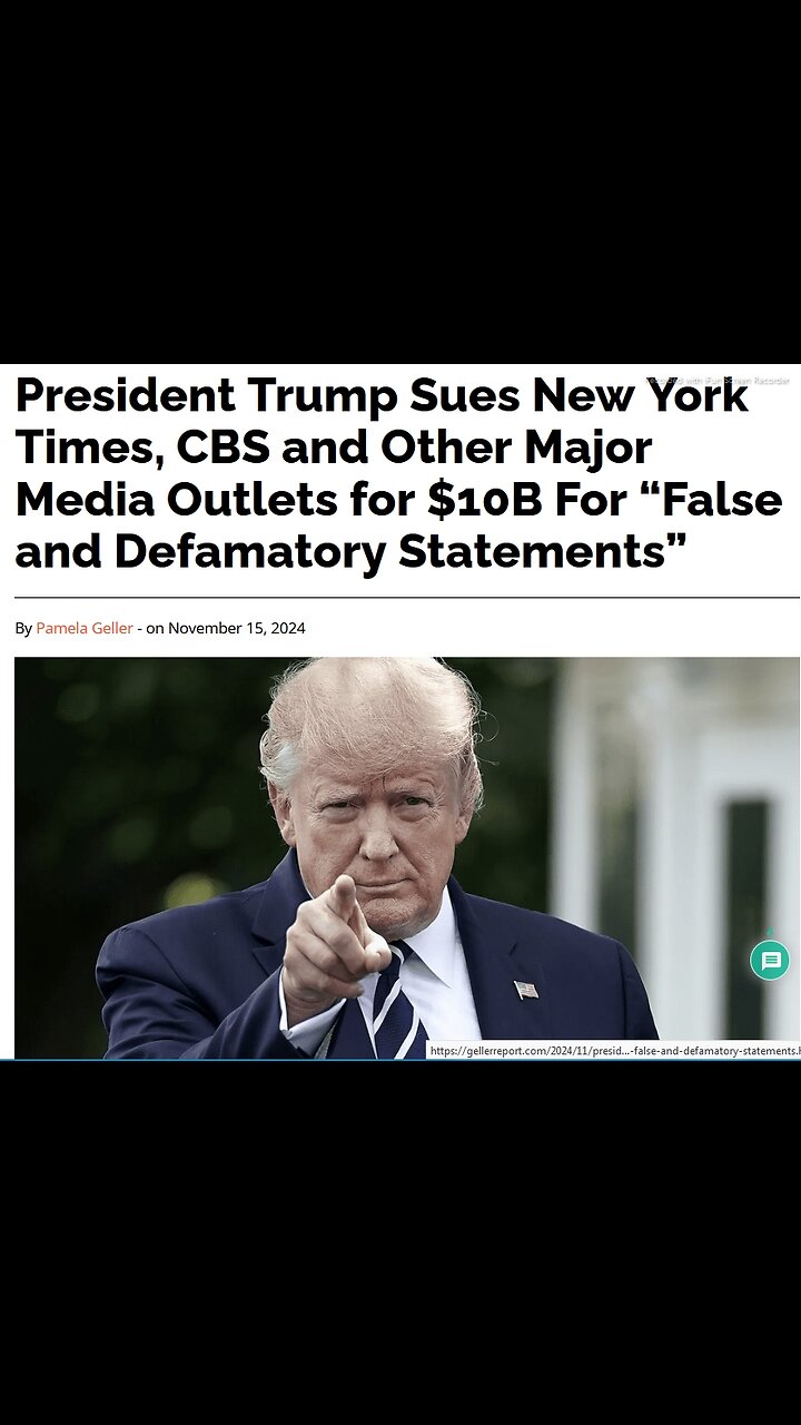 President Trump Sues New York Times, CBS and Other Major Media Outlets ...