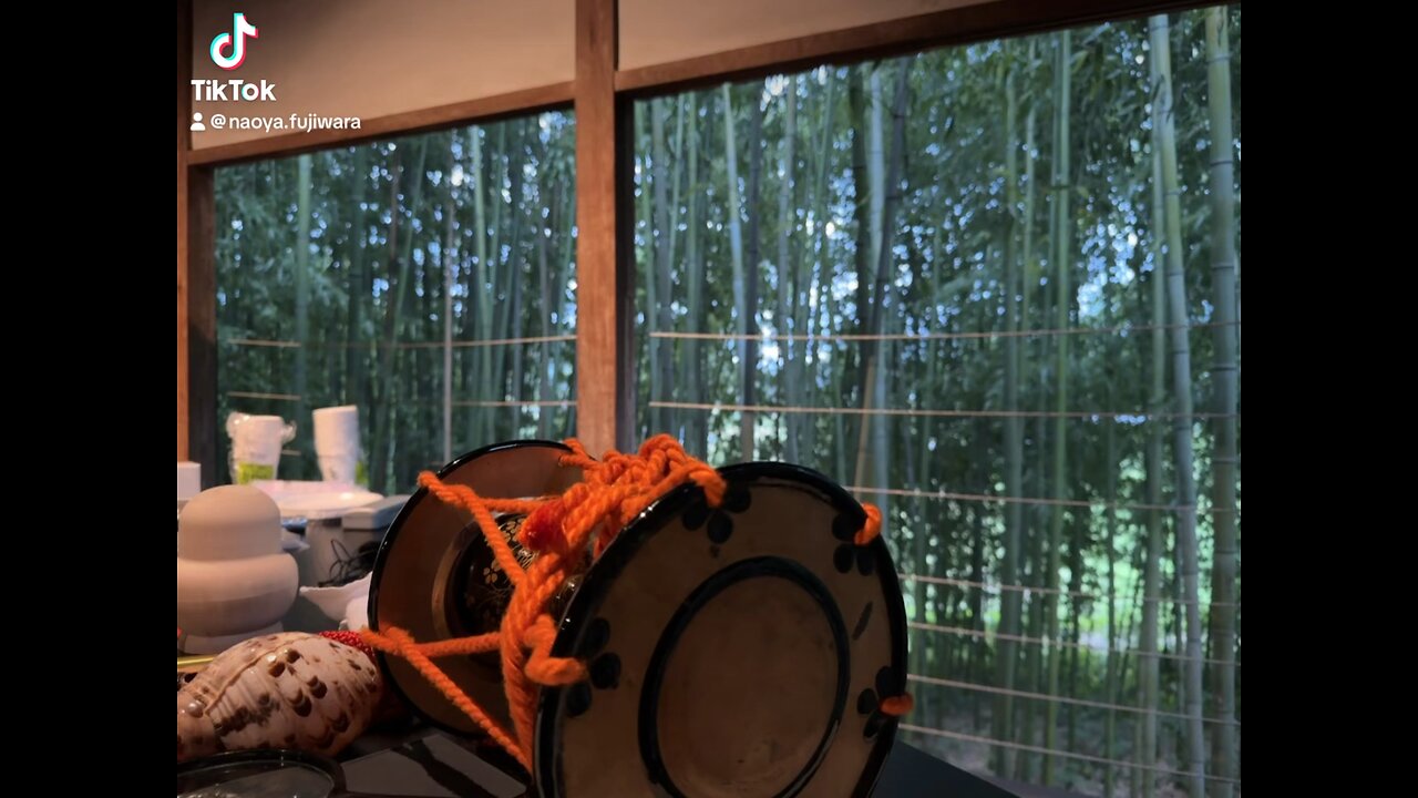 Bamboo and traditional drum