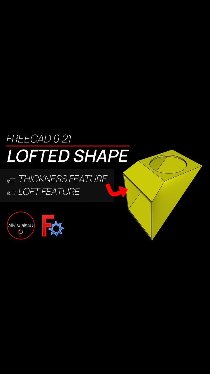 ⚠ Design This Shape - FreeCAD Loft - FreeCAD Thickness - How To Use ...