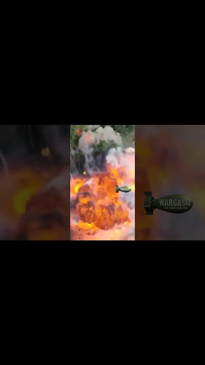 Ammunition explodes as Ukrainian T-72 tank burns