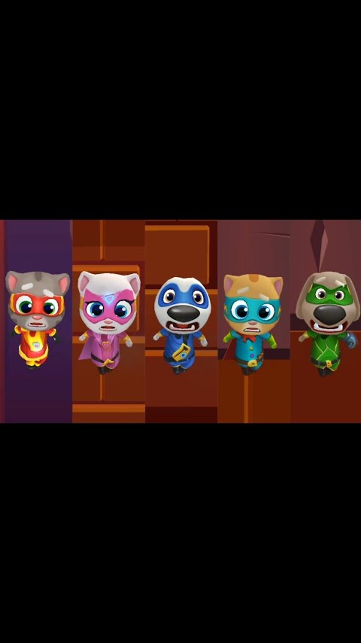 Talking Tom Hero Dash - Funny Moment 5 Heroes Failed In Sliding Walls ...