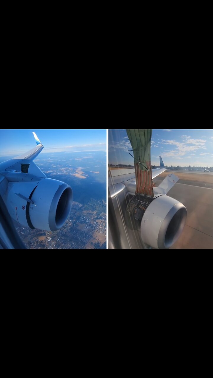 Horrifying Moment Paneling Comes Off Engine Mid-flight