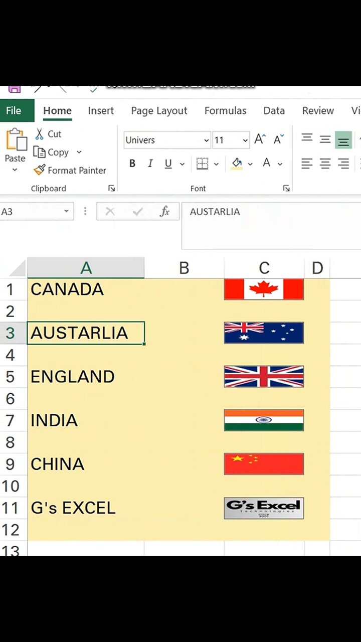 Excel Tutorials: How To Insert Country's Flag & Anthem In Ms Excel