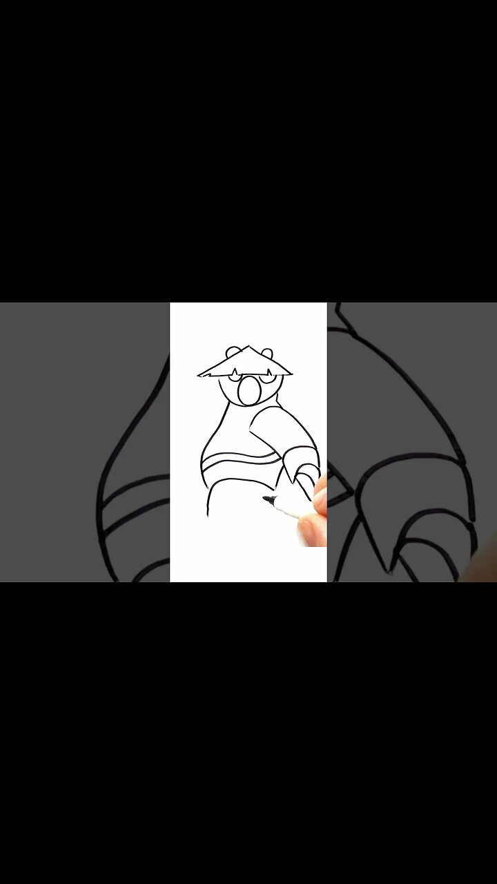 How to draw and paint Po, from Kung Fu Panda Netflix #shorts