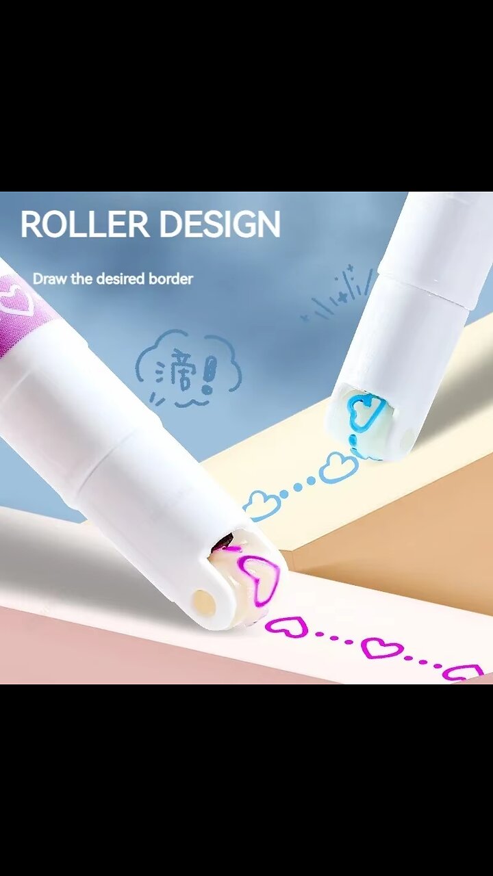 6Pcs/Set Flower Line Shape Highlighter Pen Roller Tip