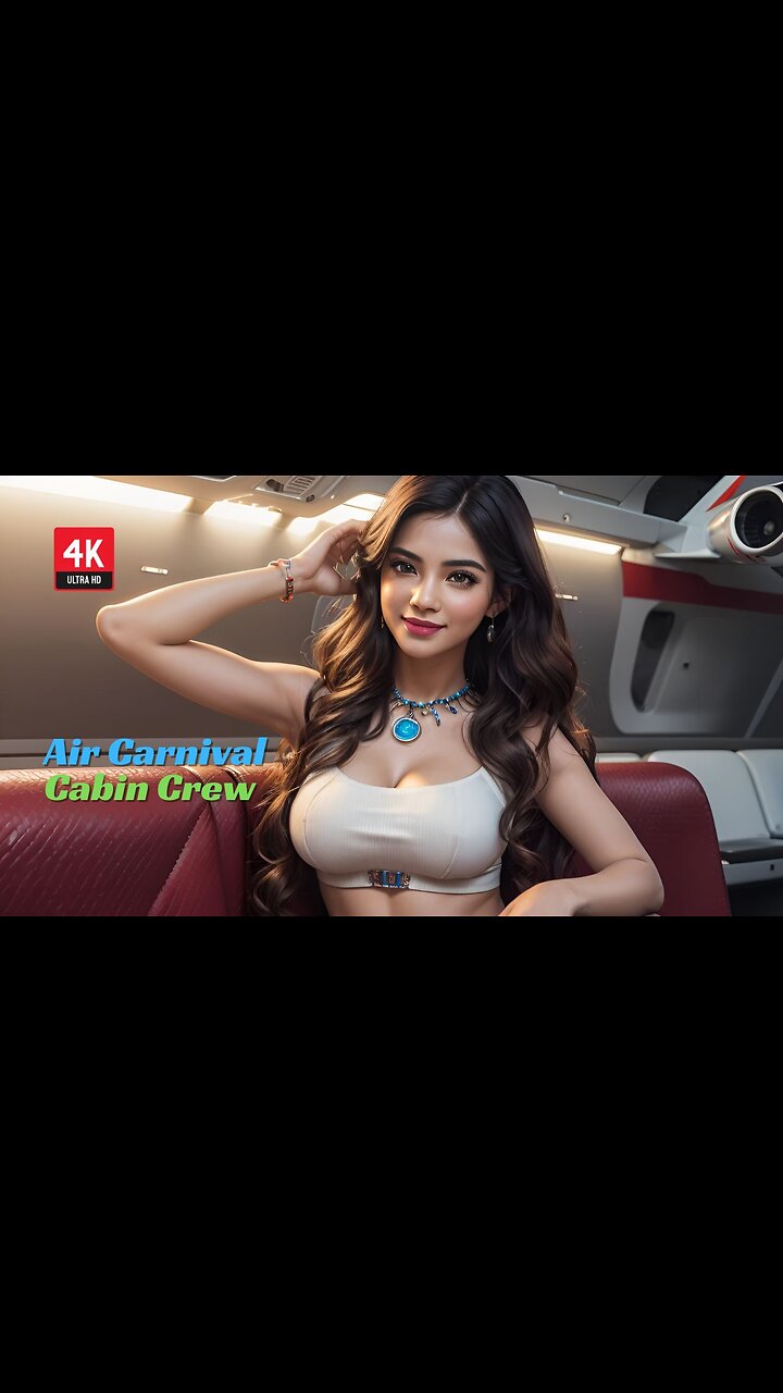 4k Ai Lookbook Girl l Air Carnival | cabin crew dress #ailookbookgirl #aibeauty