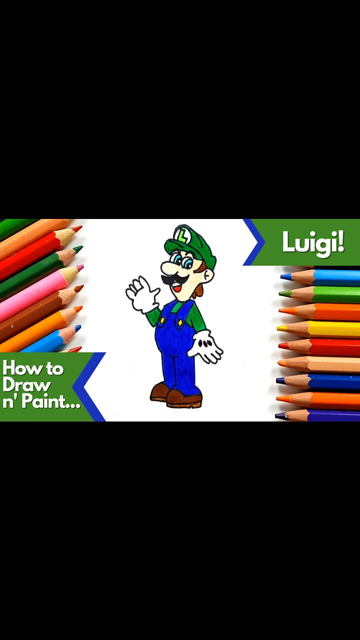How to draw and paint Luigi from Super Mario