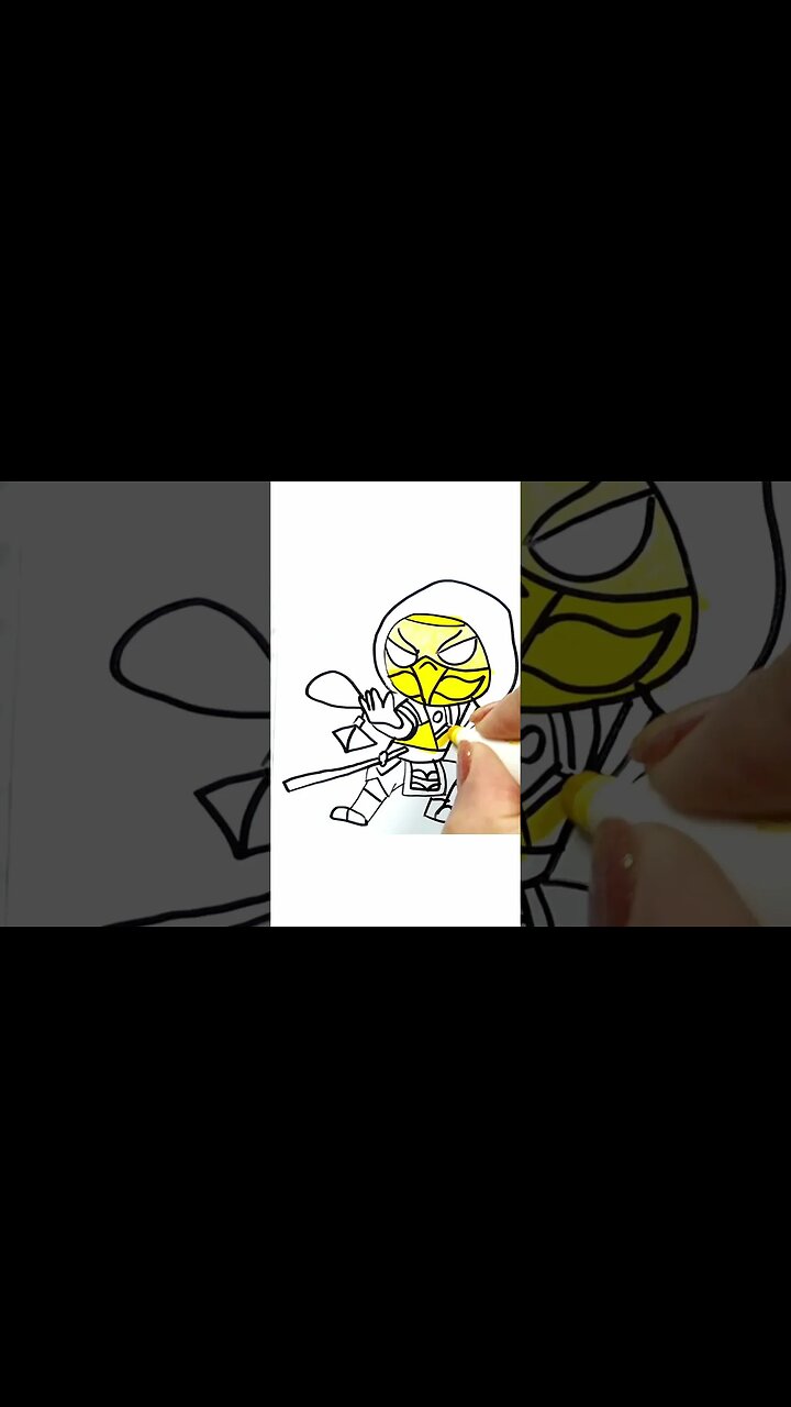 How to Draw and Paint Chibi Scorpion from Mortal Kombat