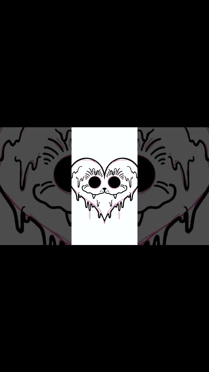 Heart Monster Sticker💖 #anime #drawing #animeedit #kawaii #cartoon