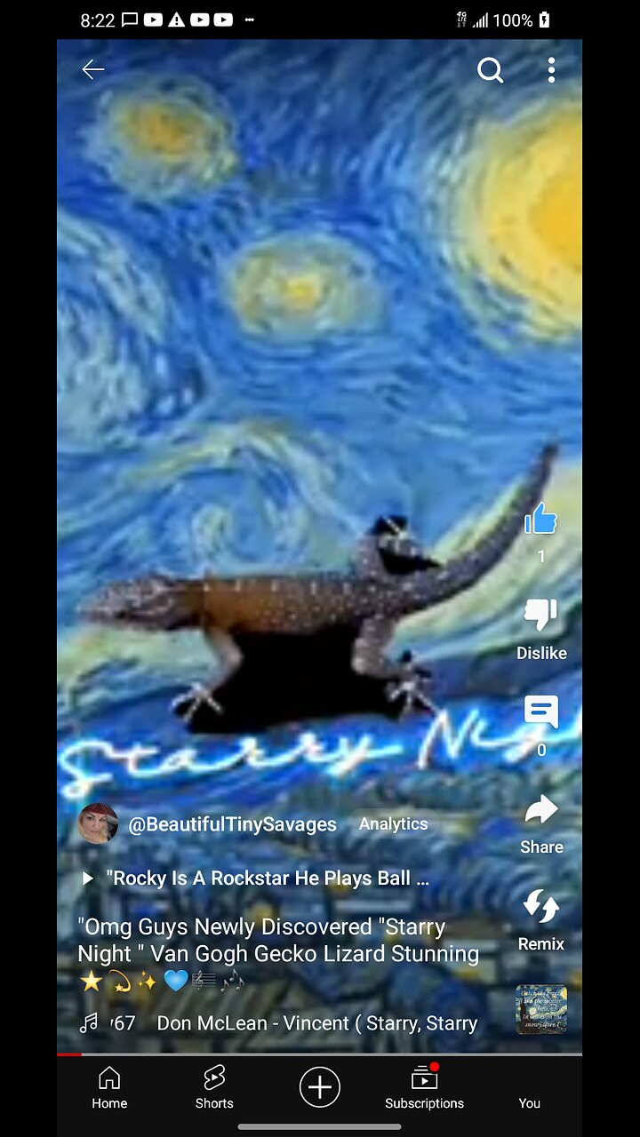 "New Discovered Gecko Lizard Stunning Named After Van Gogh"💙 💫⭐🎼🎶 Come See