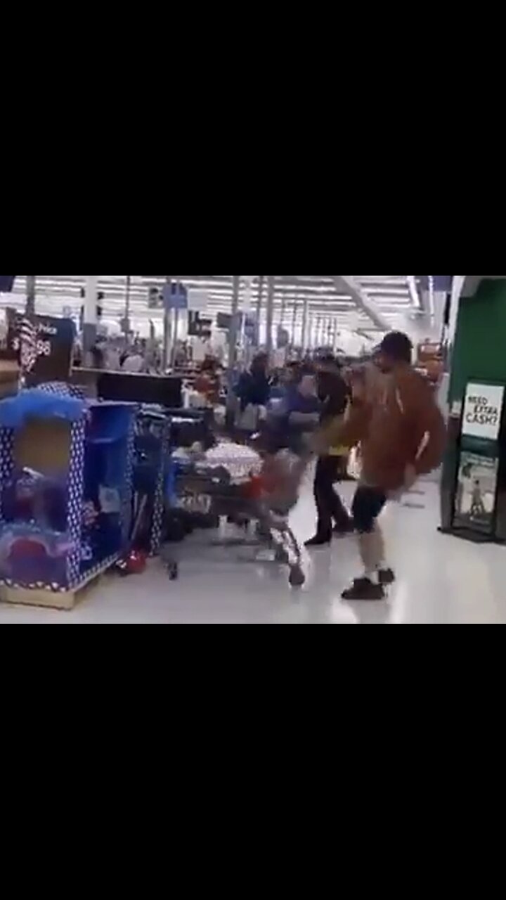 Walmart worker delivers knockout after being crushed with a cart