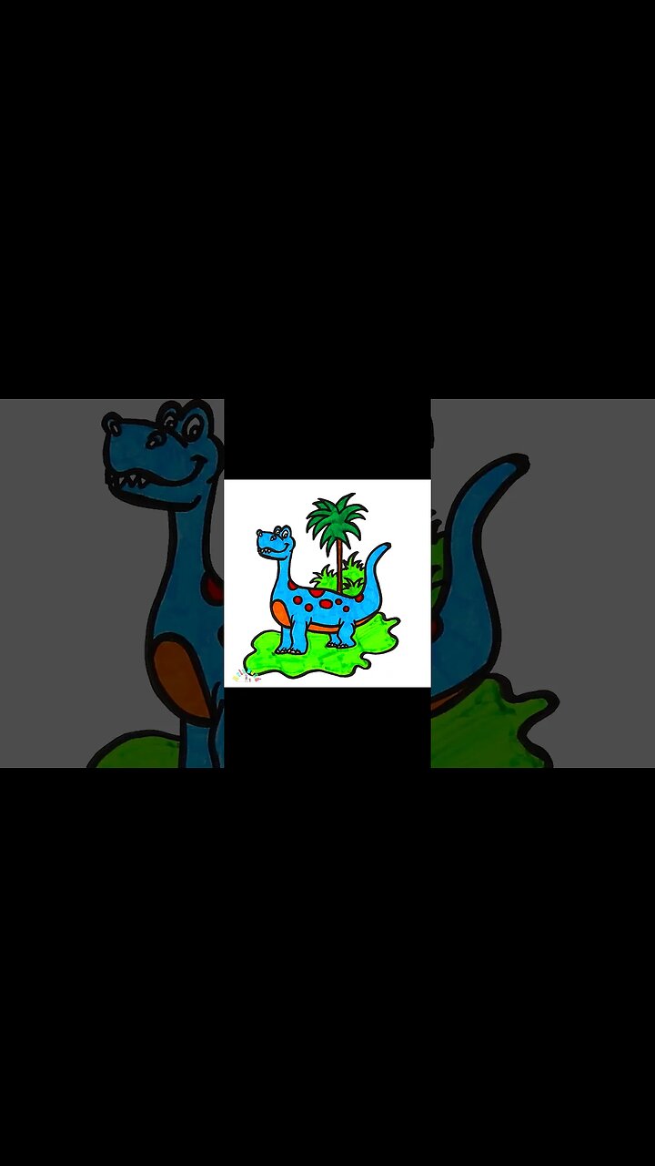 Drawing and Coloring a Dinosaur for Kids & Toddlers | Ariu Land