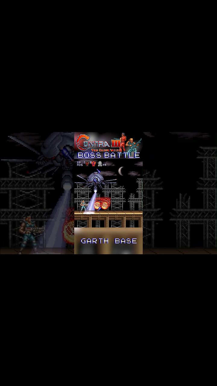 Contra III: The Alien Wars (SNES) Boss Battle - Garth Base #Shorts