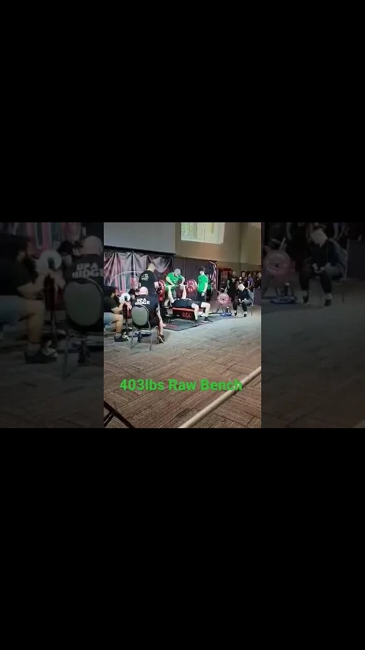 Crazy 🤪 old man UPA Powerlifting Championship 403lbs Raw Bench opener