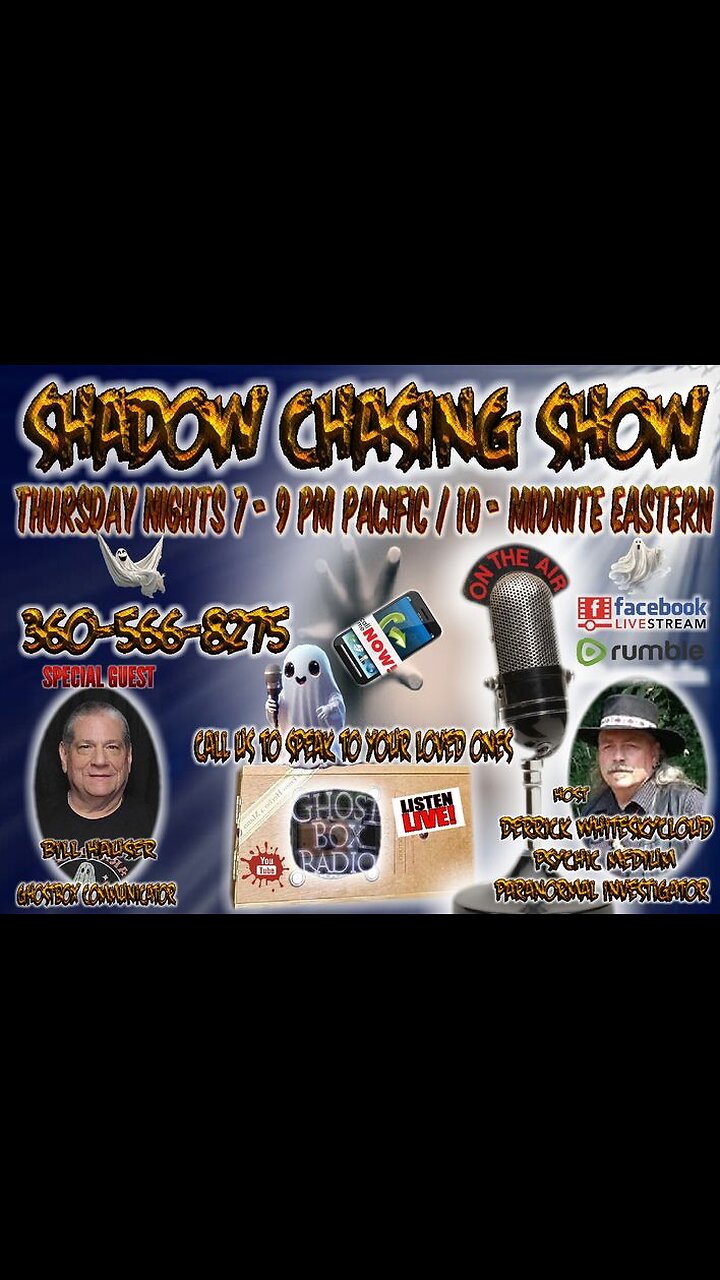 Shadow Chasing Show With Guest Ghostbox Communicator Bill Hauser 18 7 2024