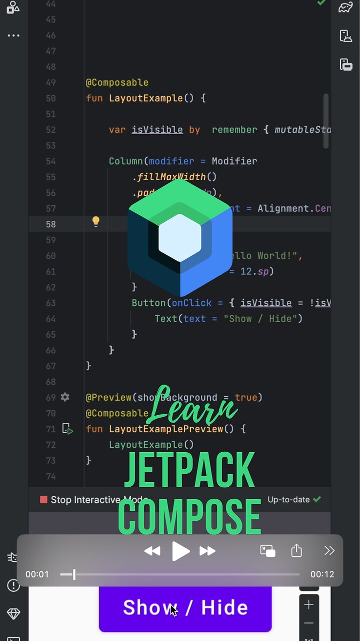 Show/ Hide Visibility in Jetpack Compose