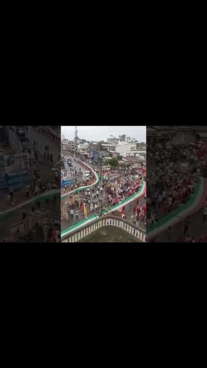 3km long india's flag rally in pali city | india's biggest flag ever ...