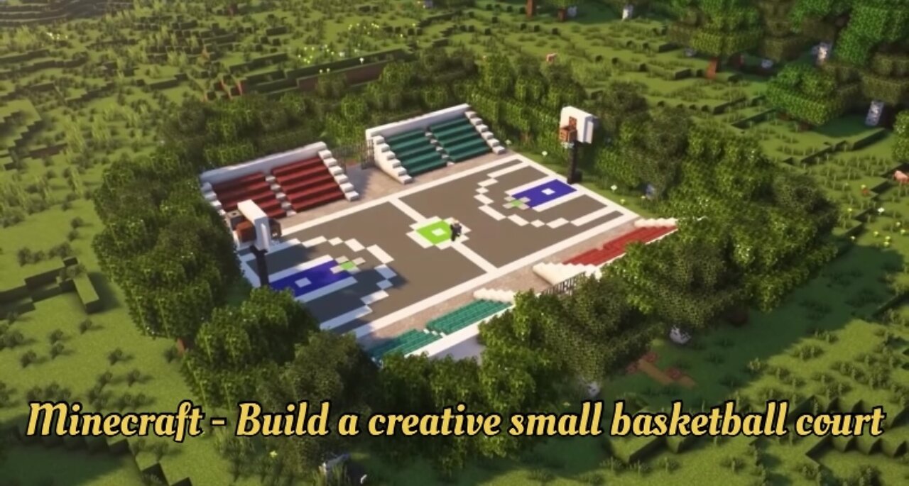 Minecraft-Build a creative small basketball court🏀 # Minecraft ...