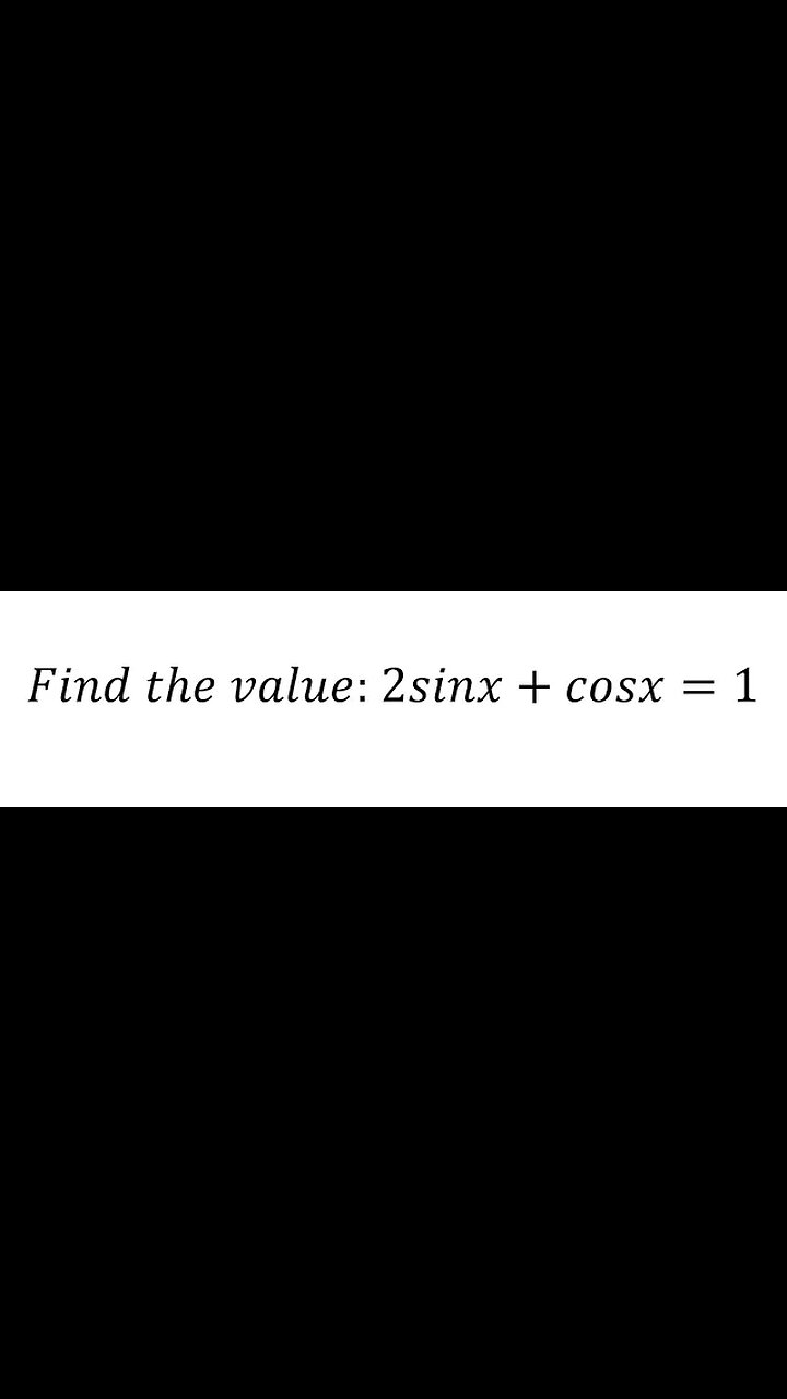 Solve: 2sinx+cosx=1 - Trigonometric Equation and How to solve in step ...