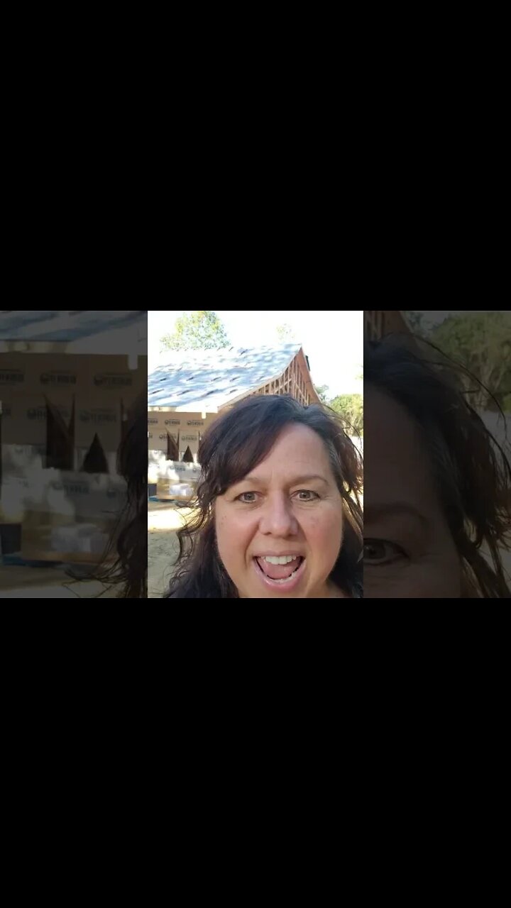 Southern IL VRBO rustic cabin build update! Roof sheathing is on! #shorts