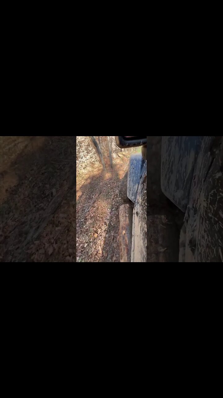 A huge log stuck under a Jeep! #shorts #viral